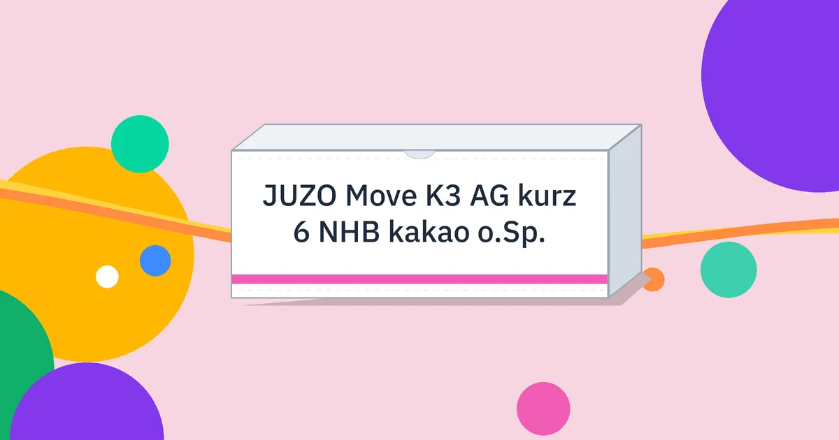 Symbolbild: Packung mit der Aufschrift JUZO Move K3 AG kurz 6 NHB kakao o.Sp. (PZN 18593147) – Verfügbarkeit und Bezug in Apotheken in Frankfurt am Main