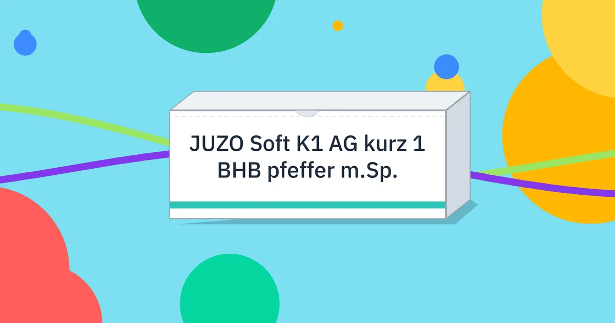 Symbolbild: Packung mit der Aufschrift JUZO Soft K1 AG kurz 1 BHB pfeffer m.Sp. (PZN 14821976) – Verfügbarkeit und Bezug in Apotheken in Frankfurt am Main