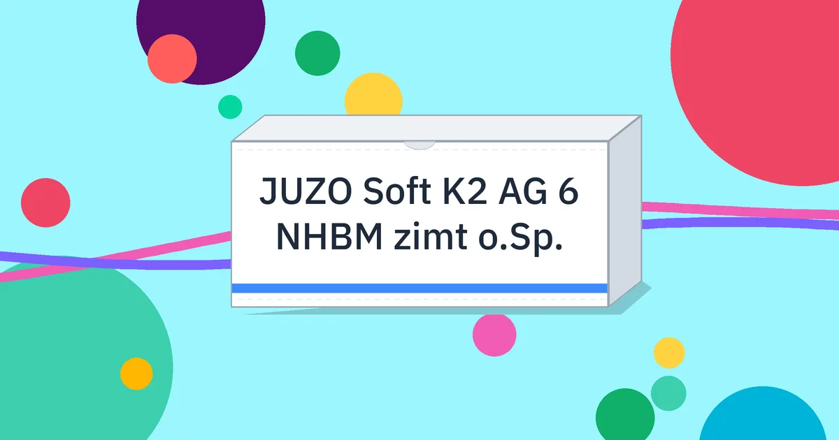 Symbolbild: Packung mit der Aufschrift JUZO Soft K2 AG 6 NHBM zimt o.Sp. (PZN 14997474) – Verfügbarkeit und Bezug in Apotheken in Frankfurt am Main
