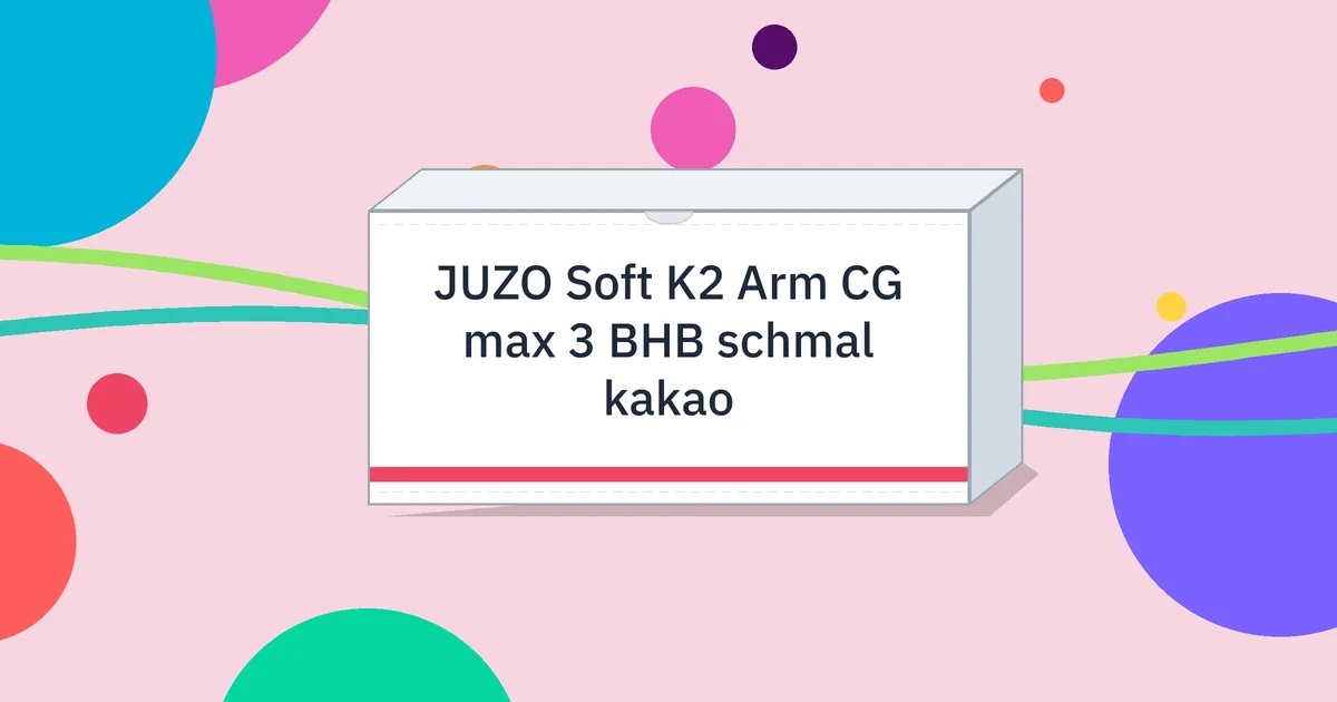 Symbolbild: Packung mit der Aufschrift JUZO Soft K2 Arm CG max 3 BHB schmal kakao (PZN 15513596) – Verfügbarkeit und Bezug in Apotheken in Frankfurt am Main