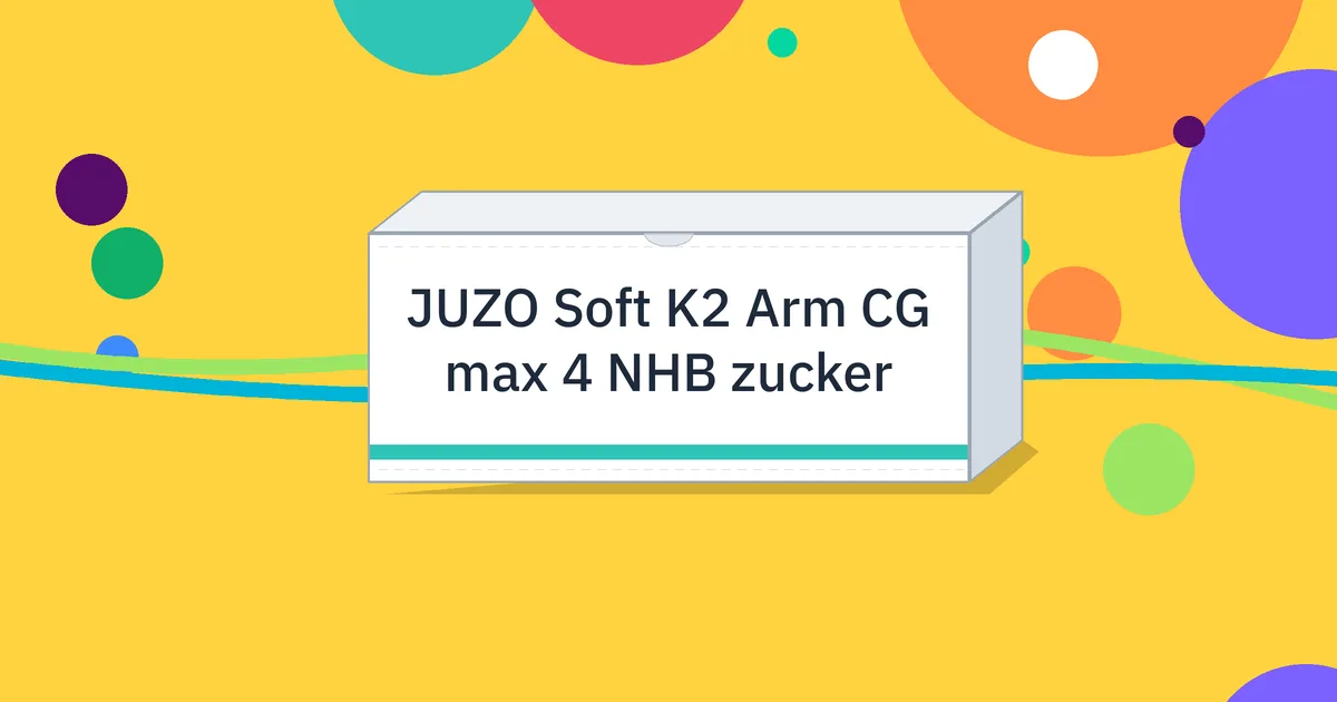 Symbolbild: Packung mit der Aufschrift JUZO Soft K2 Arm CG max 4 NHB zucker (PZN 15512438) – Verfügbarkeit und Bezug in Apotheken in Frankfurt am Main