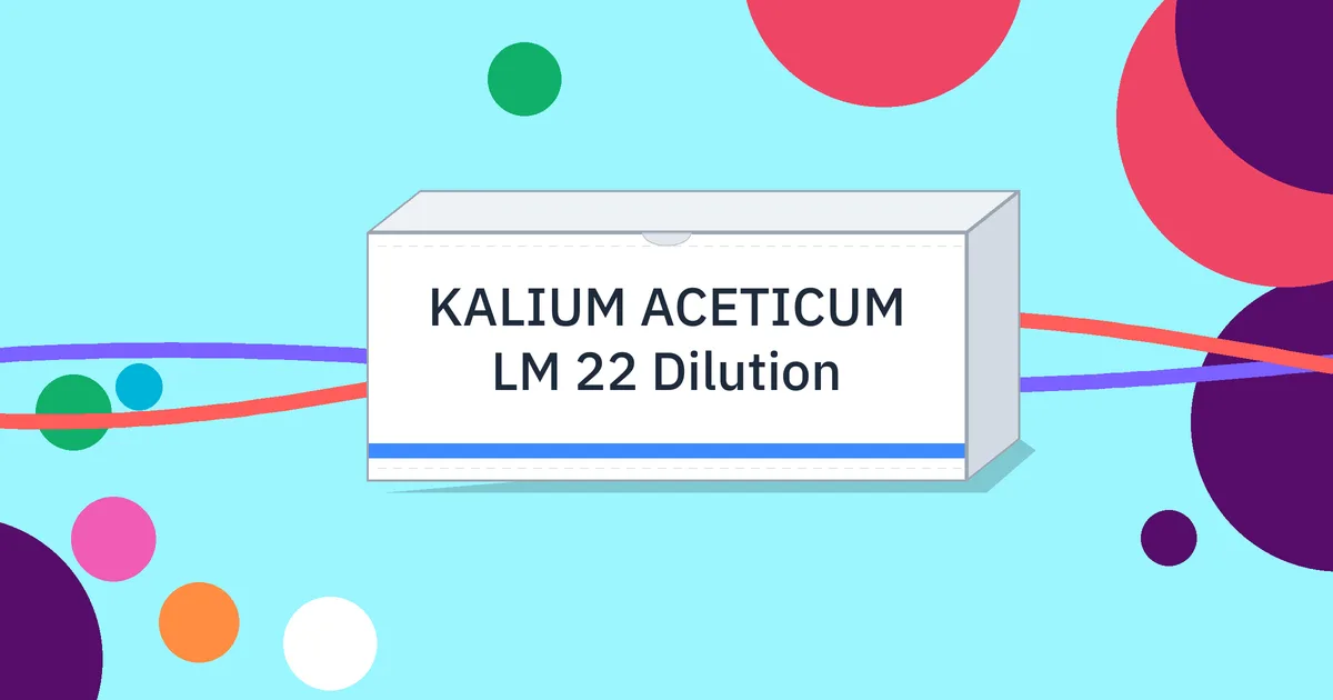 Symbolbild: Packung mit der Aufschrift KALIUM ACETICUM LM 22 Dilution (PZN 12916709) – Verfügbarkeit und Bezug in Apotheken in Frankfurt am Main