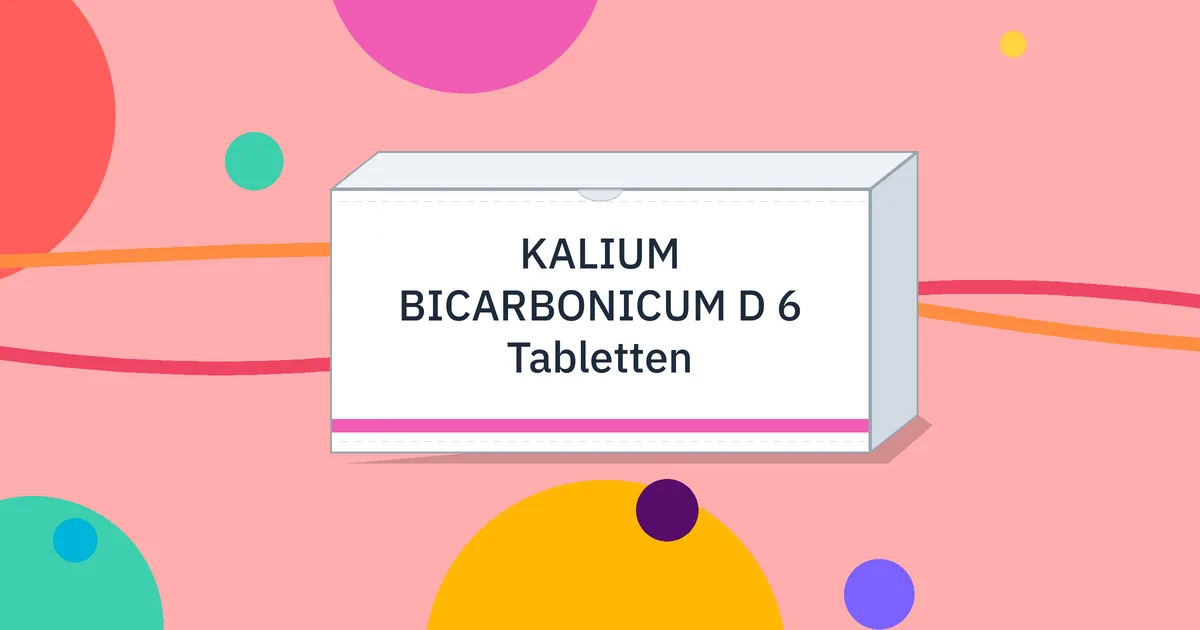Symbolbild: Packung mit der Aufschrift KALIUM BICARBONICUM D 6 Tabletten (PZN 07170917) – Verfügbarkeit und Bezug in Apotheken in Frankfurt am Main
