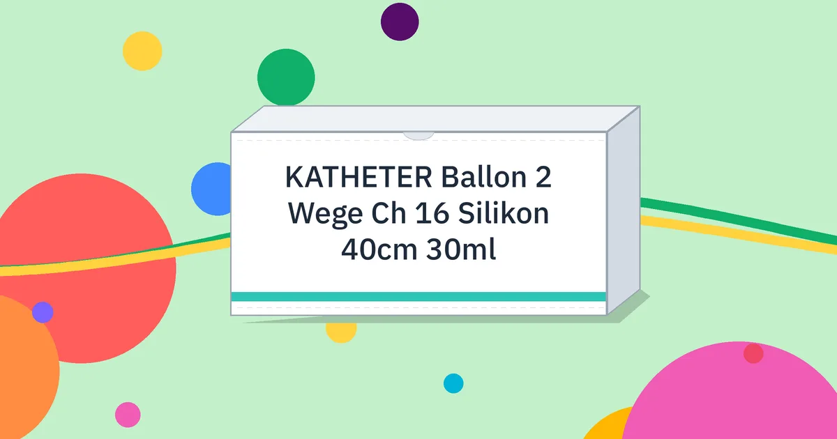 Symbolbild: Packung mit der Aufschrift KATHETER Ballon 2 Wege Ch 16 Silikon 40cm 30ml (PZN 06902241) – Verfügbarkeit und Bezug in Apotheken in Frankfurt am Main