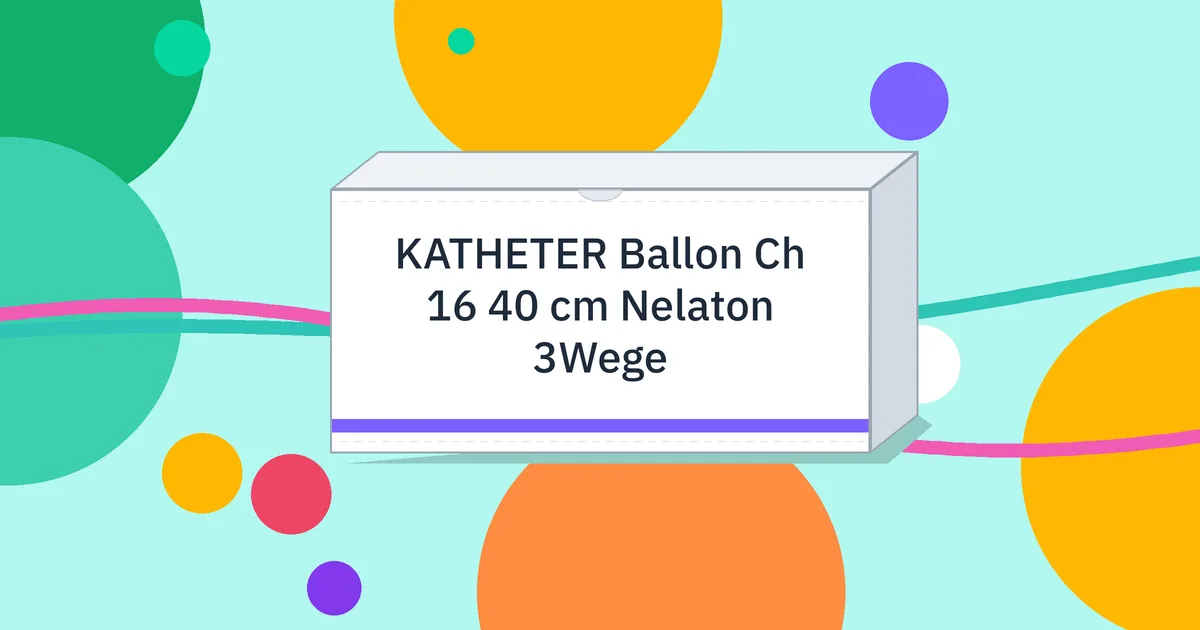 Symbolbild: Packung mit der Aufschrift KATHETER Ballon Ch 16 40 cm Nelaton 3Wege (PZN 01966182) – Verfügbarkeit und Bezug in Apotheken in Frankfurt am Main