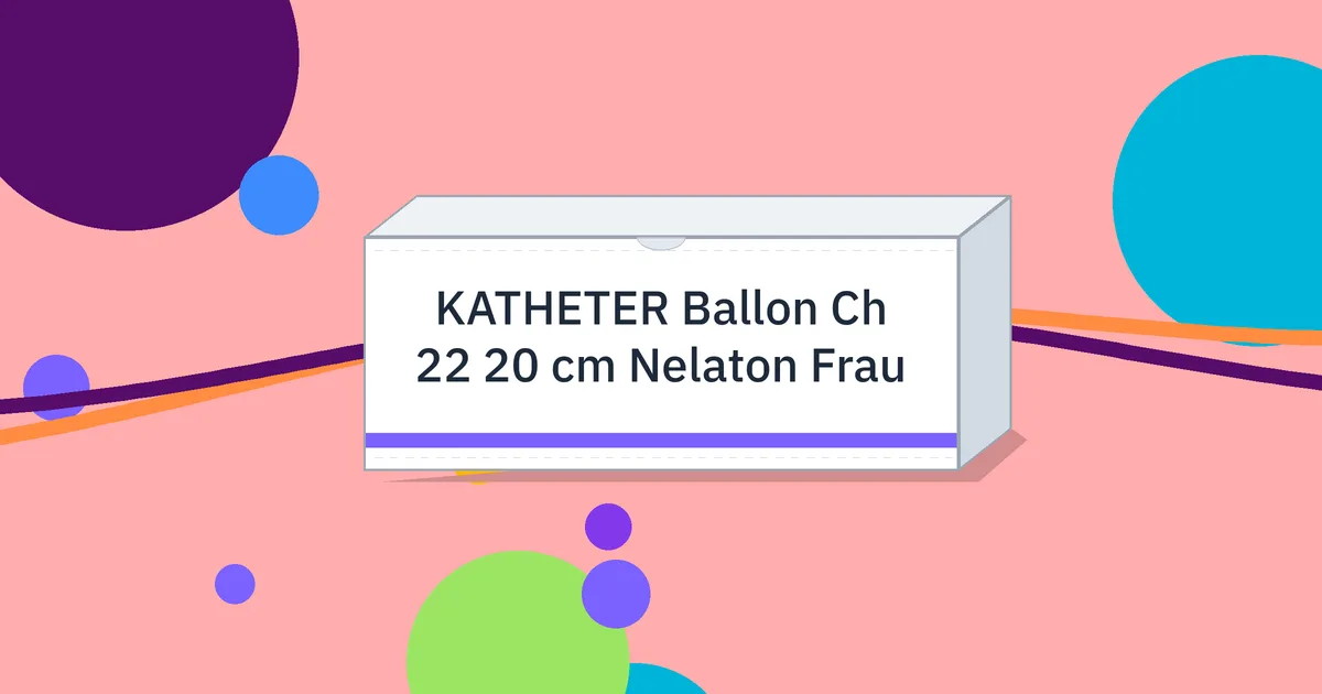 Symbolbild: Packung mit der Aufschrift KATHETER Ballon Ch 22 20 cm Nelaton Frau (PZN 01965998) – Verfügbarkeit und Bezug in Apotheken in Frankfurt am Main