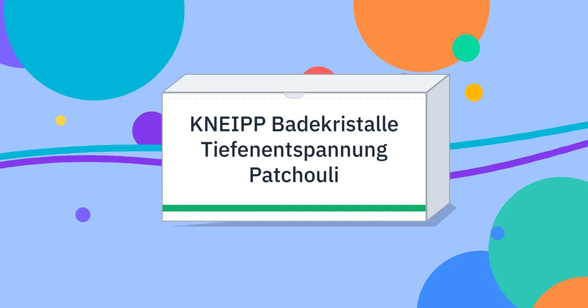 Symbolbild: Packung mit der Aufschrift KNEIPP Badekristalle Tiefenentspannung Patchouli (PZN 14243723) – Verfügbarkeit und Bezug in Apotheken in Frankfurt am Main