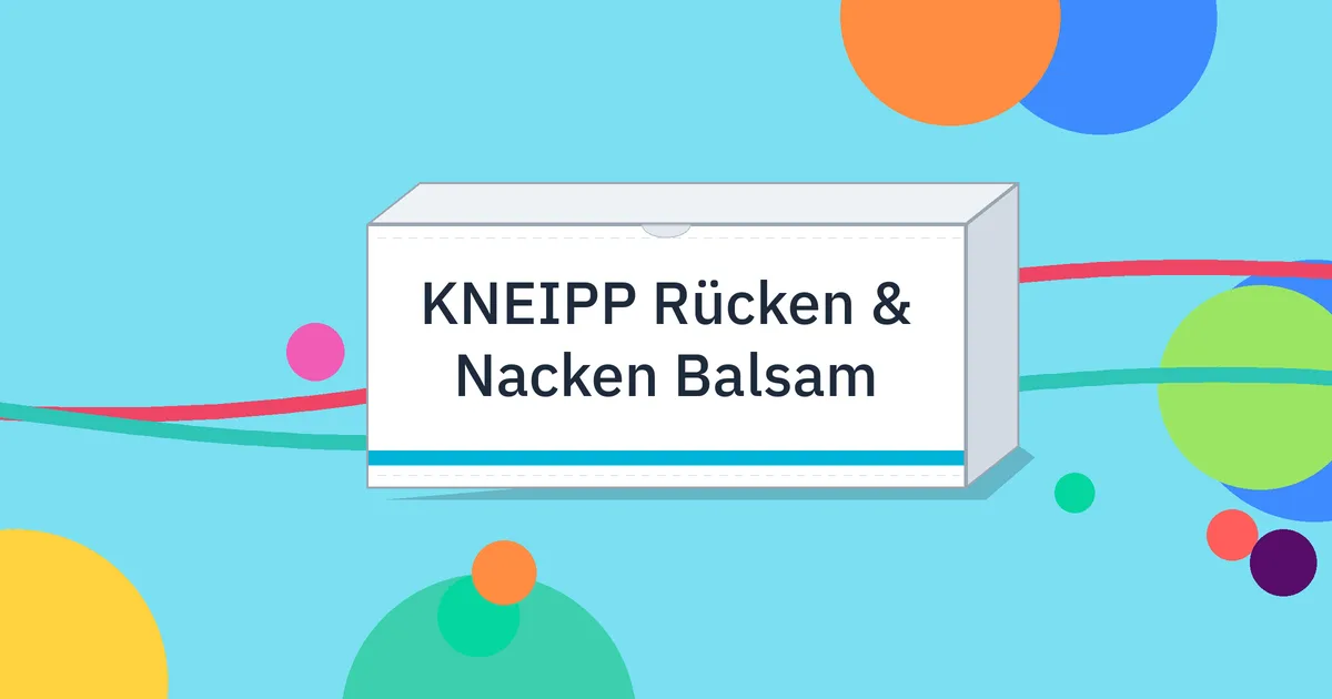 Symbolbild: Packung mit der Aufschrift KNEIPP Rücken & Nacken Balsam (PZN 18060215) – Verfügbarkeit und Bezug in Apotheken in Frankfurt am Main