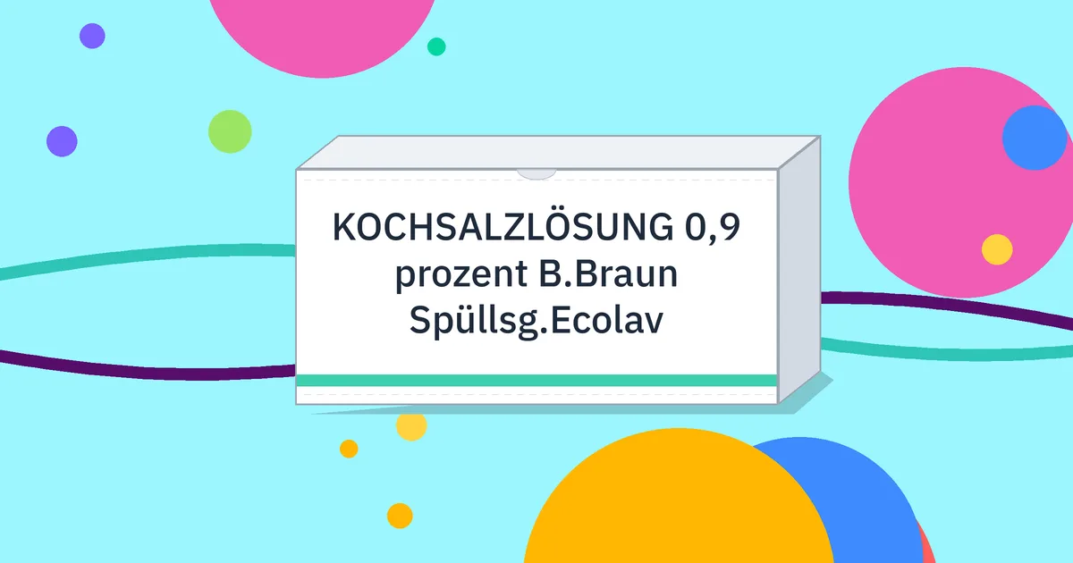 Symbolbild: Packung mit der Aufschrift KOCHSALZLÖSUNG 0,9 prozent B.Braun Spüllsg.Ecolav (PZN 04454815) – Verfügbarkeit und Bezug in Apotheken in Frankfurt am Main