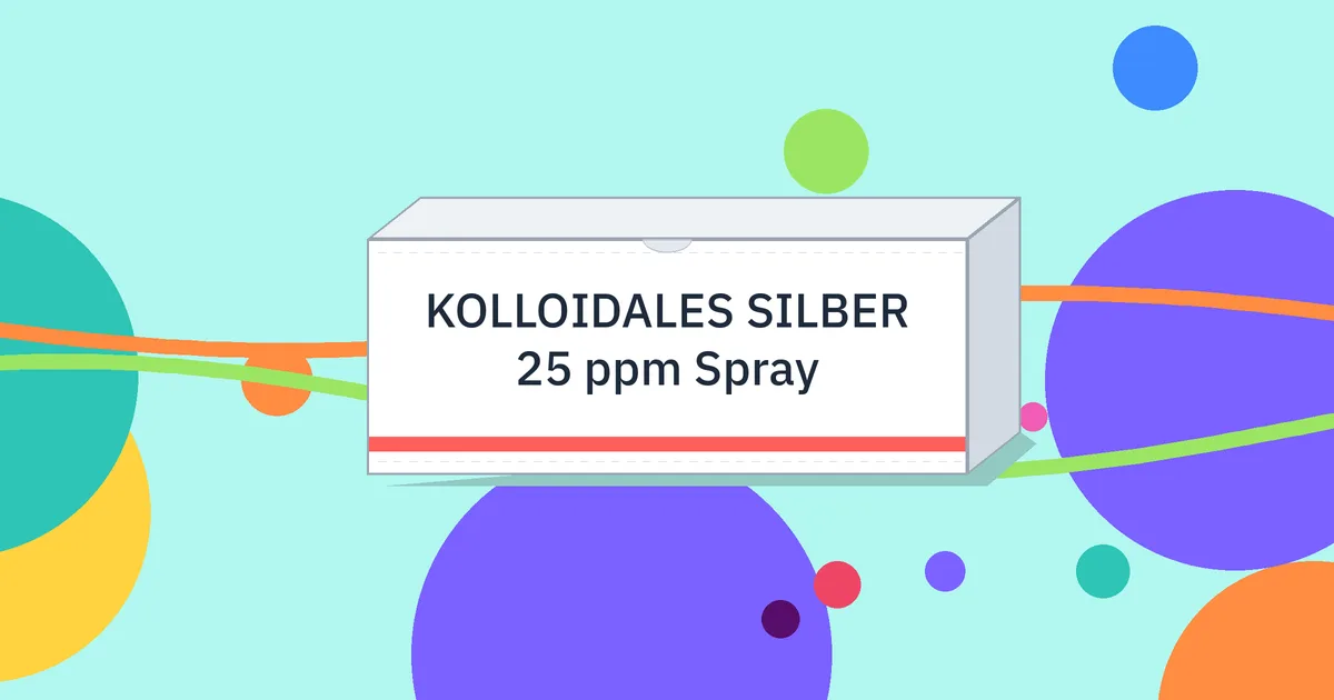 Symbolbild: Packung mit der Aufschrift KOLLOIDALES SILBER 25 ppm Spray (PZN 18181315) – Verfügbarkeit und Bezug in Apotheken in Frankfurt am Main