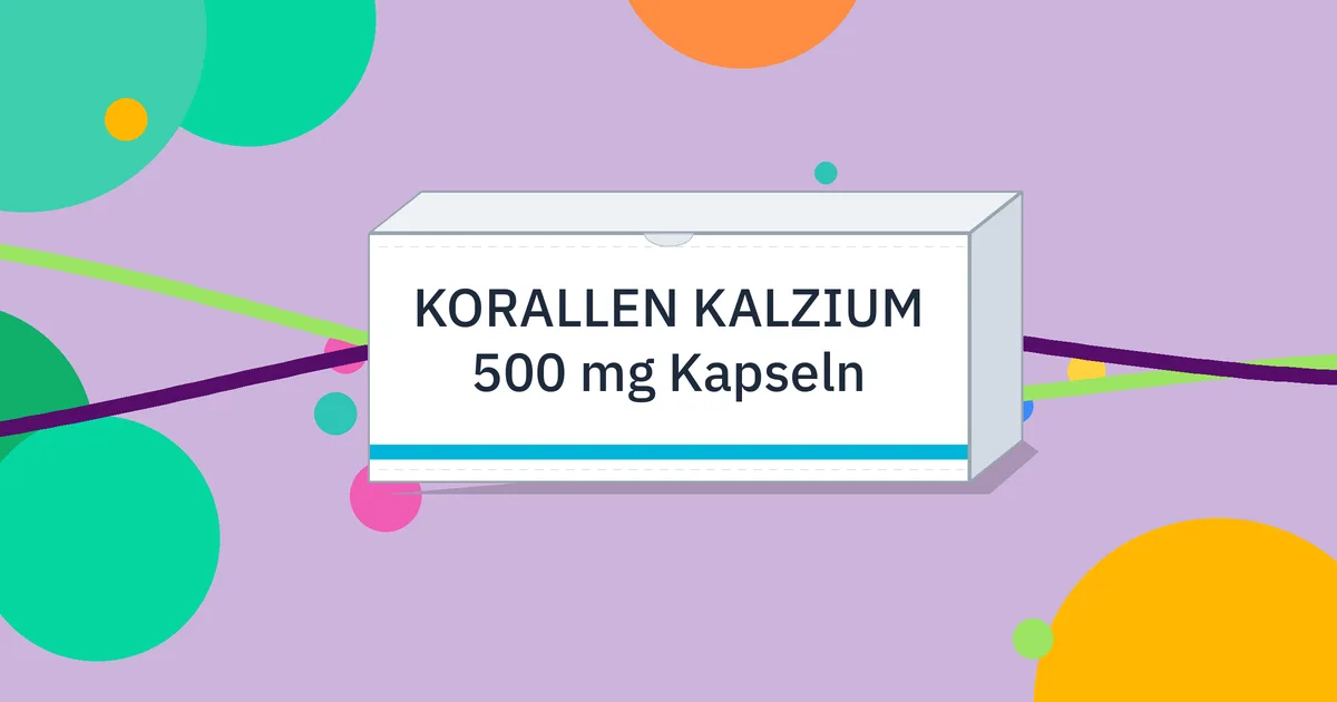 Symbolbild: Packung mit der Aufschrift KORALLEN KALZIUM 500 mg Kapseln (PZN 06728636) – Verfügbarkeit und Bezug in Apotheken in Frankfurt am Main