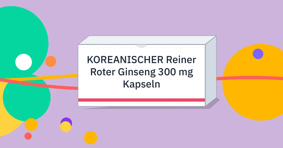Symbolbild: Packung mit der Aufschrift KOREANISCHER Reiner Roter Ginseng 300 mg Kapseln (PZN 09427817) – Verfügbarkeit und Bezug in Apotheken in Frankfurt am Main