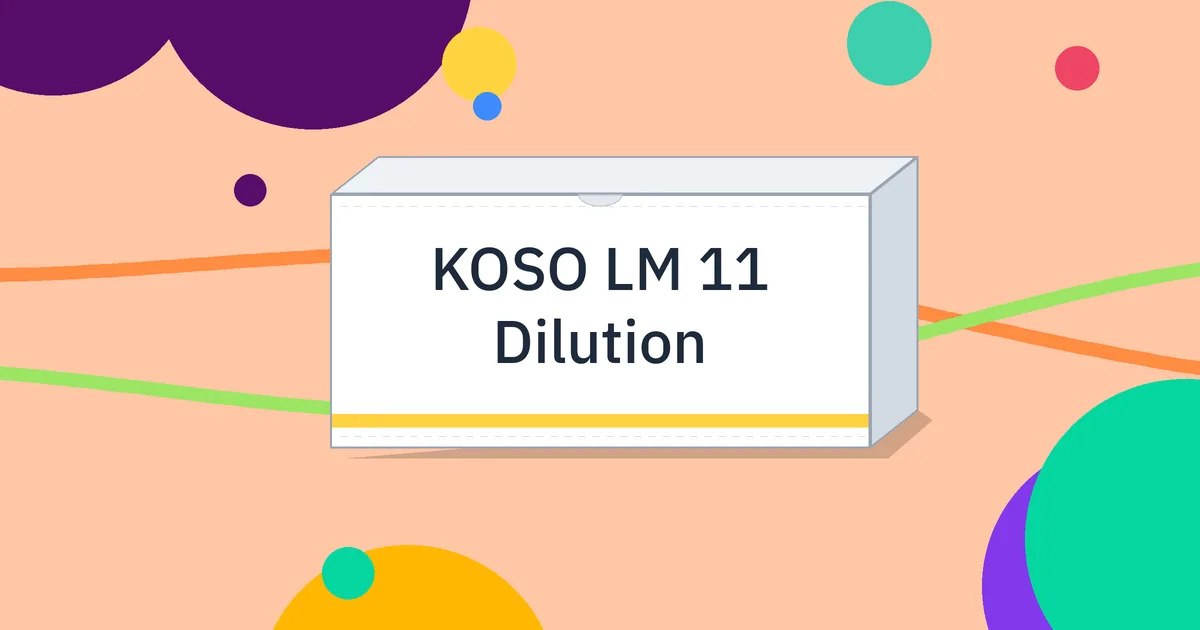 Symbolbild: Packung mit der Aufschrift KOSO LM 11 Dilution (PZN 13519850) – Verfügbarkeit und Bezug in Apotheken in Frankfurt am Main
