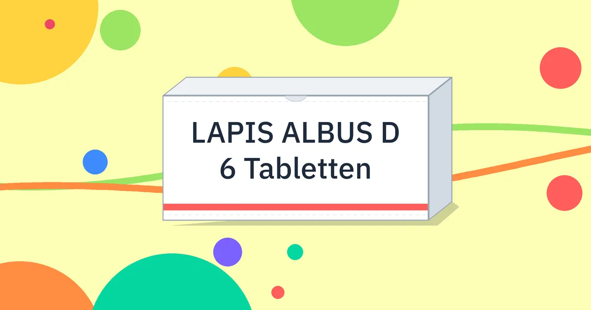 Symbolbild: Packung mit der Aufschrift LAPIS ALBUS D 6 Tabletten (PZN 02118705) – Verfügbarkeit und Bezug in Apotheken in Frankfurt am Main