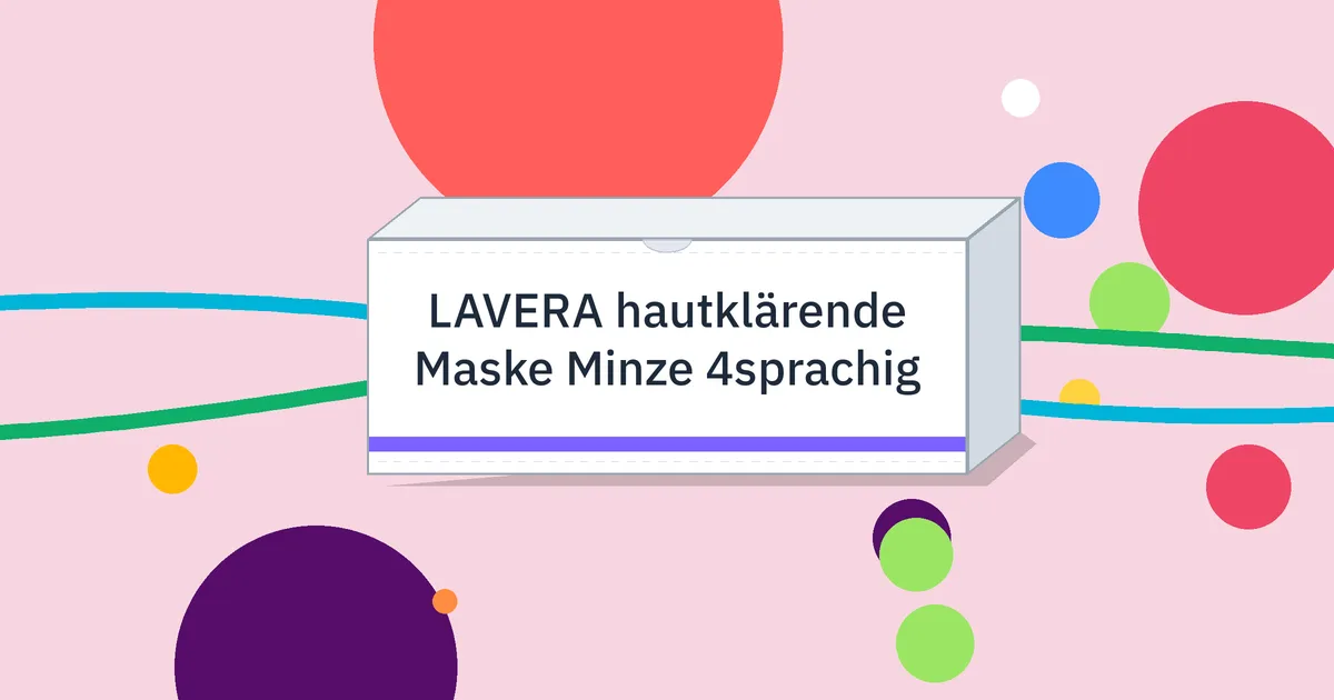 Symbolbild: Packung mit der Aufschrift LAVERA hautklärende Maske Minze 4sprachig (PZN 12657515) – Verfügbarkeit und Bezug in Apotheken in Frankfurt am Main