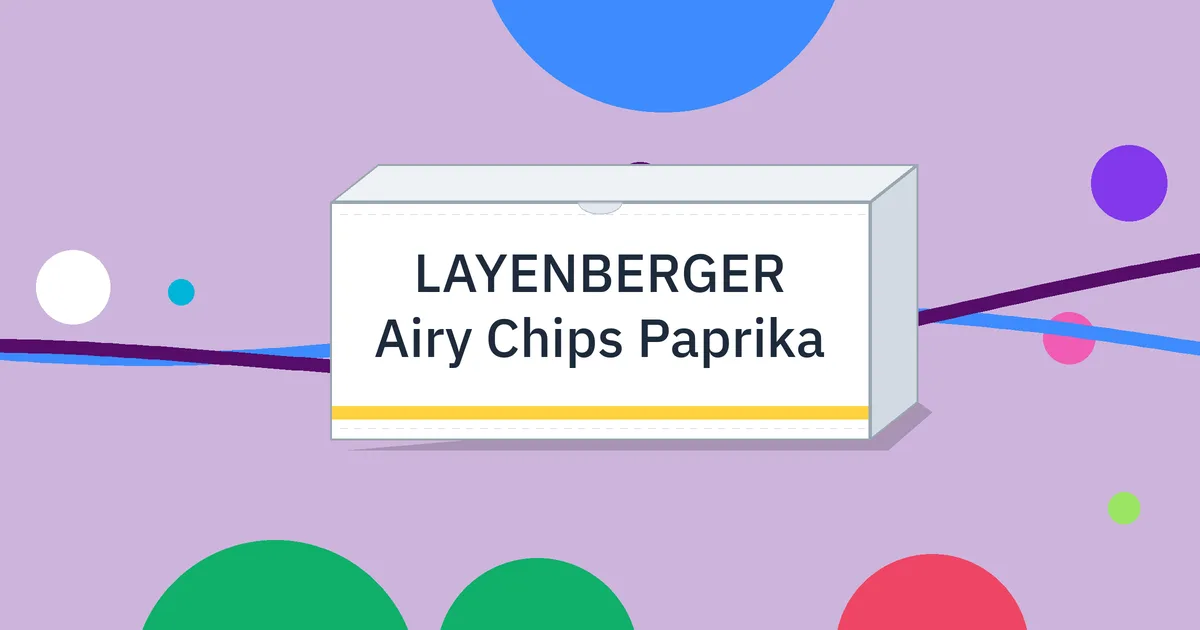 Symbolbild: Packung mit der Aufschrift LAYENBERGER Airy Chips Paprika (PZN 19093613) – Verfügbarkeit und Bezug in Apotheken in Frankfurt am Main