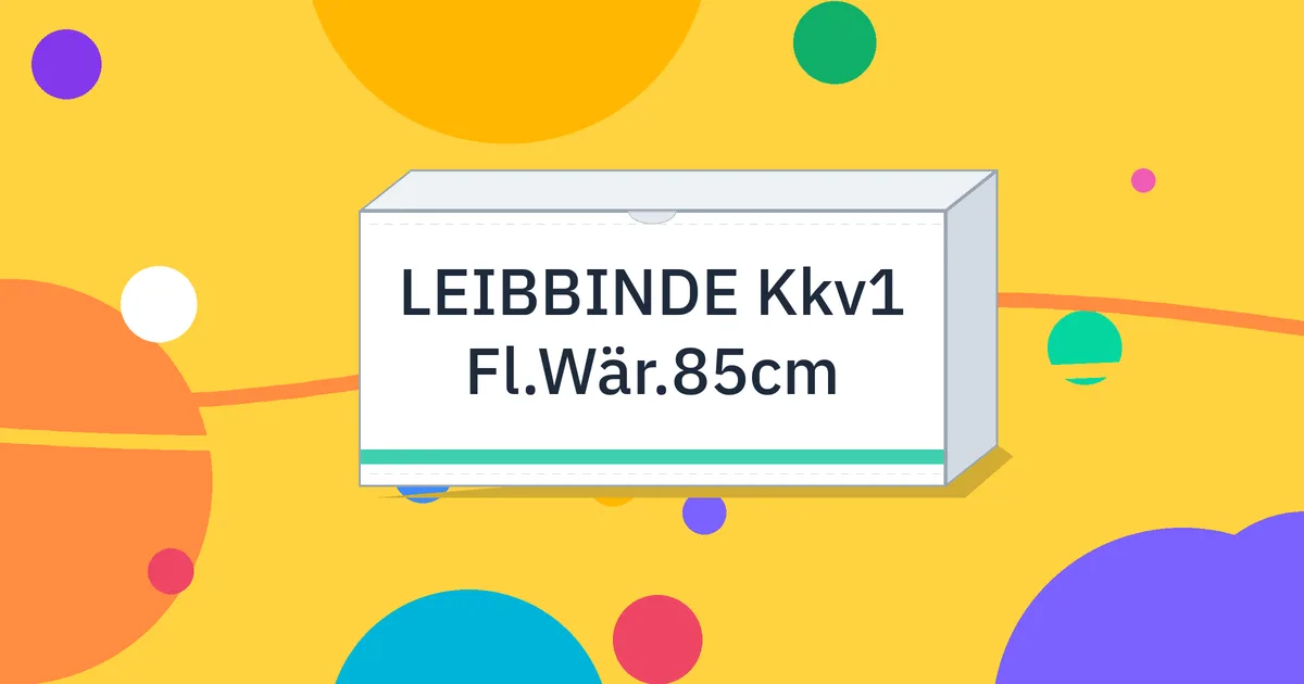 Symbolbild: Packung mit der Aufschrift LEIBBINDE Kkv1 Fl.Wär.85cm (PZN 01731527) – Verfügbarkeit und Bezug in Apotheken in Frankfurt am Main