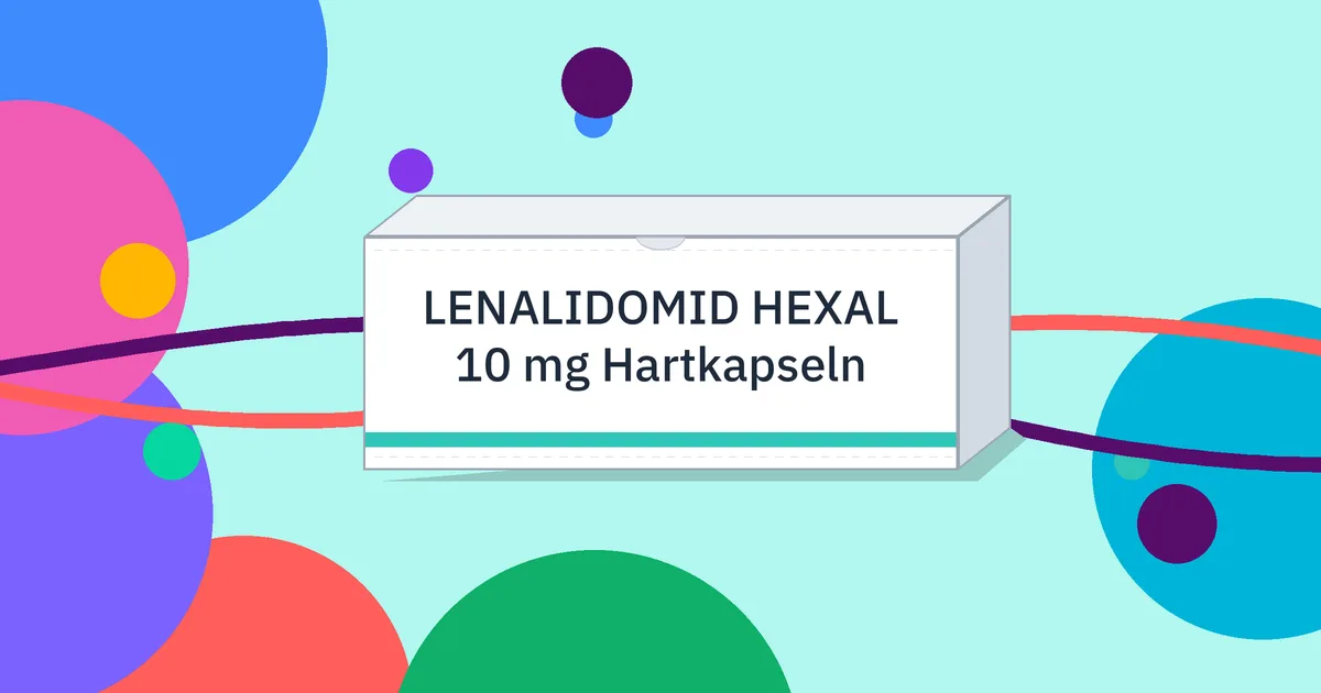 Symbolbild: Packung mit der Aufschrift LENALIDOMID HEXAL 10 mg Hartkapseln (PZN 17481707) – Verfügbarkeit und Bezug in Apotheken in Frankfurt am Main