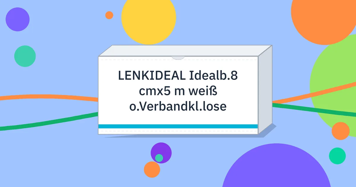 Symbolbild: Packung mit der Aufschrift LENKIDEAL Idealb.8 cmx5 m weiß o.Verbandkl.lose (PZN 07600861) – Verfügbarkeit und Bezug in Apotheken in Frankfurt am Main