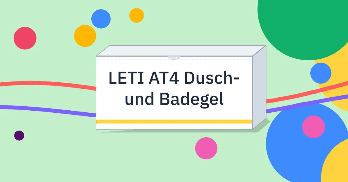 Symbolbild: Packung mit der Aufschrift LETI AT4 Dusch- und Badegel (PZN 13322679) – Verfügbarkeit und Bezug in Apotheken in Frankfurt am Main