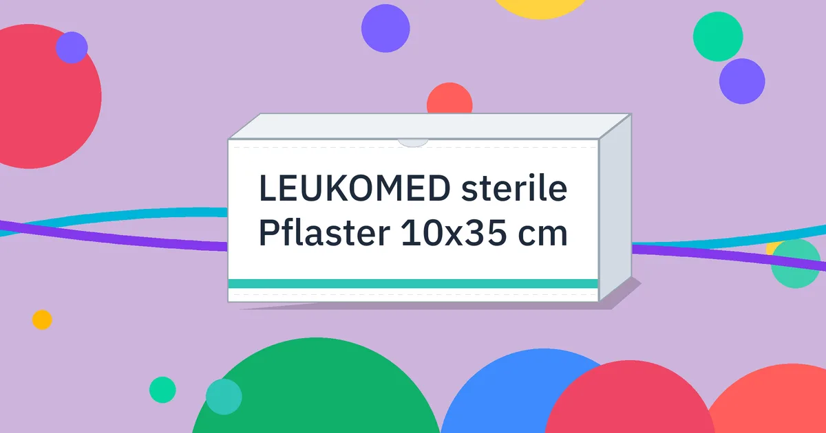 Symbolbild: Packung mit der Aufschrift LEUKOMED sterile Pflaster 10x35 cm (PZN 16002099) – Verfügbarkeit und Bezug in Apotheken in Frankfurt am Main