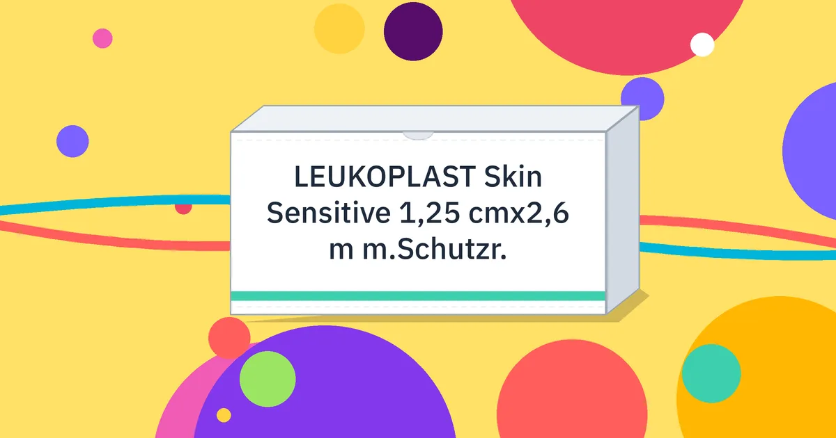Symbolbild: Packung mit der Aufschrift LEUKOPLAST Skin Sensitive 1,25 cmx2,6 m m.Schutzr. (PZN 15190874) – Verfügbarkeit und Bezug in Apotheken in Frankfurt am Main