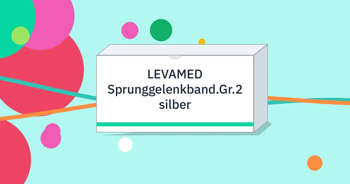 Symbolbild: Packung mit der Aufschrift LEVAMED Sprunggelenkband.Gr.2 silber (PZN 15315270) – Verfügbarkeit und Bezug in Apotheken in Frankfurt am Main