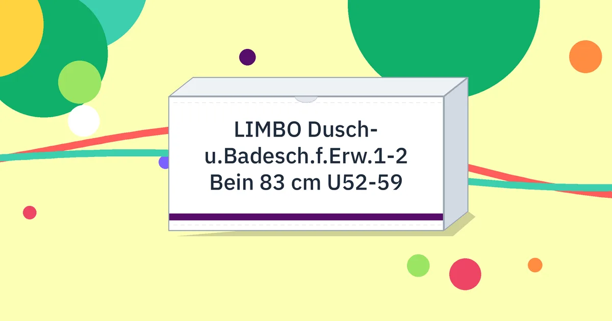 Symbolbild: Packung mit der Aufschrift LIMBO Dusch-u.Badesch.f.Erw.1-2 Bein 83 cm U52-59 (PZN 14313228) – Verfügbarkeit und Bezug in Apotheken in Frankfurt am Main