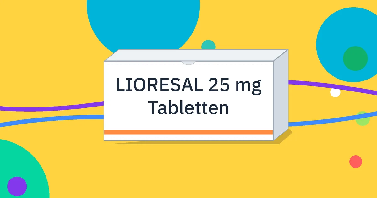 Symbolbild: Packung mit der Aufschrift LIORESAL 25 mg Tabletten (PZN 04959219) – Verfügbarkeit und Bezug in Apotheken in Frankfurt am Main