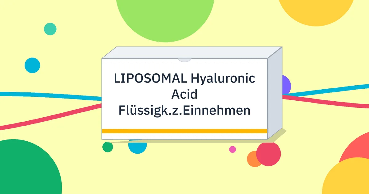 Symbolbild: Packung mit der Aufschrift LIPOSOMAL Hyaluronic Acid Flüssigk.z.Einnehmen (PZN 19407187) – Verfügbarkeit und Bezug in Apotheken in Frankfurt am Main