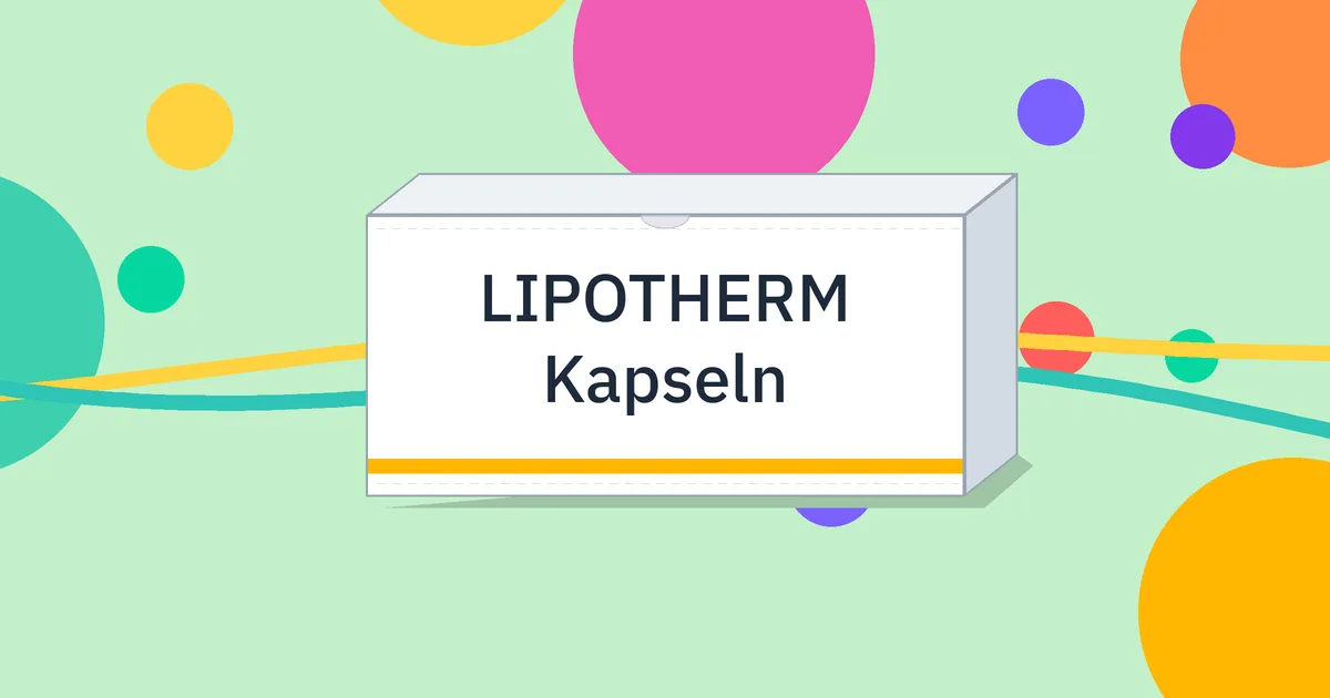 Symbolbild: Packung mit der Aufschrift LIPOTHERM Kapseln (PZN 06951357) – Verfügbarkeit und Bezug in Apotheken in Frankfurt am Main