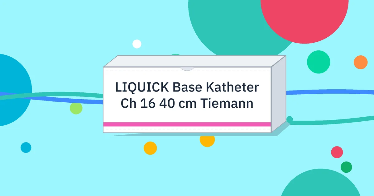 Symbolbild: Packung mit der Aufschrift LIQUICK Base Katheter Ch 16 40 cm Tiemann (PZN 02652534) – Verfügbarkeit und Bezug in Apotheken in Frankfurt am Main