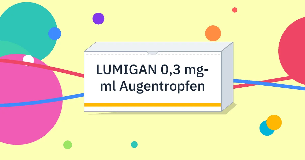 Symbolbild: Packung mit der Aufschrift LUMIGAN 0,3 mg-ml Augentropfen (PZN 01682007) – Verfügbarkeit und Bezug in Apotheken in Frankfurt am Main