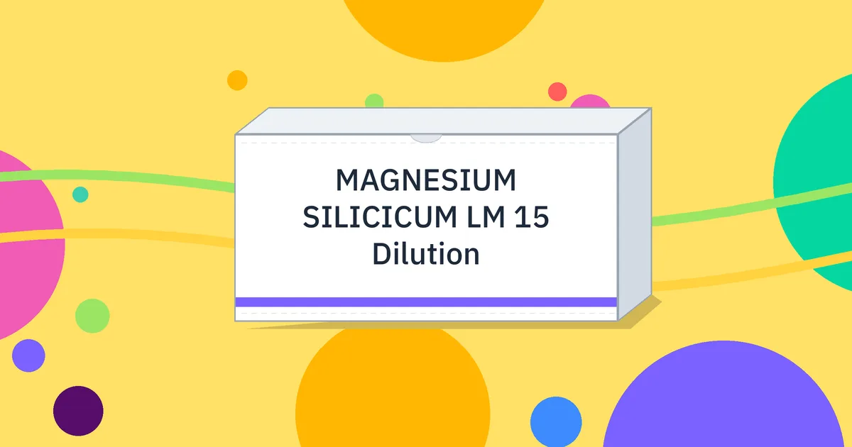 Symbolbild: Packung mit der Aufschrift MAGNESIUM SILICICUM LM 15 Dilution (PZN 12939685) – Verfügbarkeit und Bezug in Apotheken in Frankfurt am Main