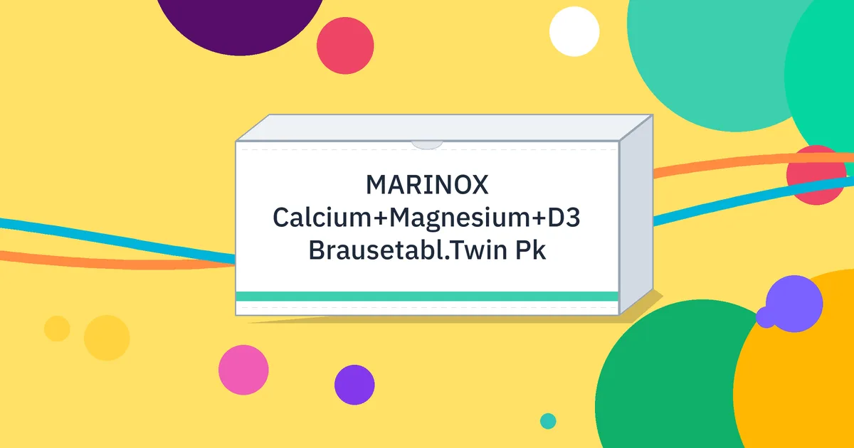 Symbolbild: Packung mit der Aufschrift MARINOX Calcium+Magnesium+D3 Brausetabl.Twin Pk (PZN 16886371) – Verfügbarkeit und Bezug in Apotheken in Frankfurt am Main