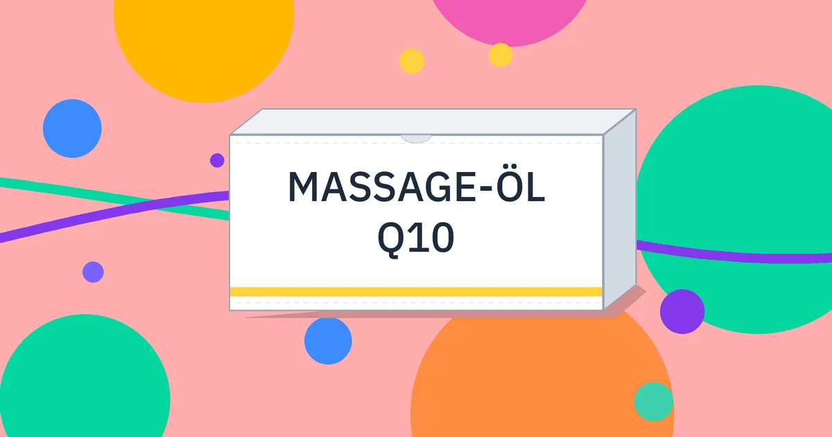 Symbolbild: Packung mit der Aufschrift MASSAGE-ÖL Q10 (PZN 12369756) – Verfügbarkeit und Bezug in Apotheken in Frankfurt am Main