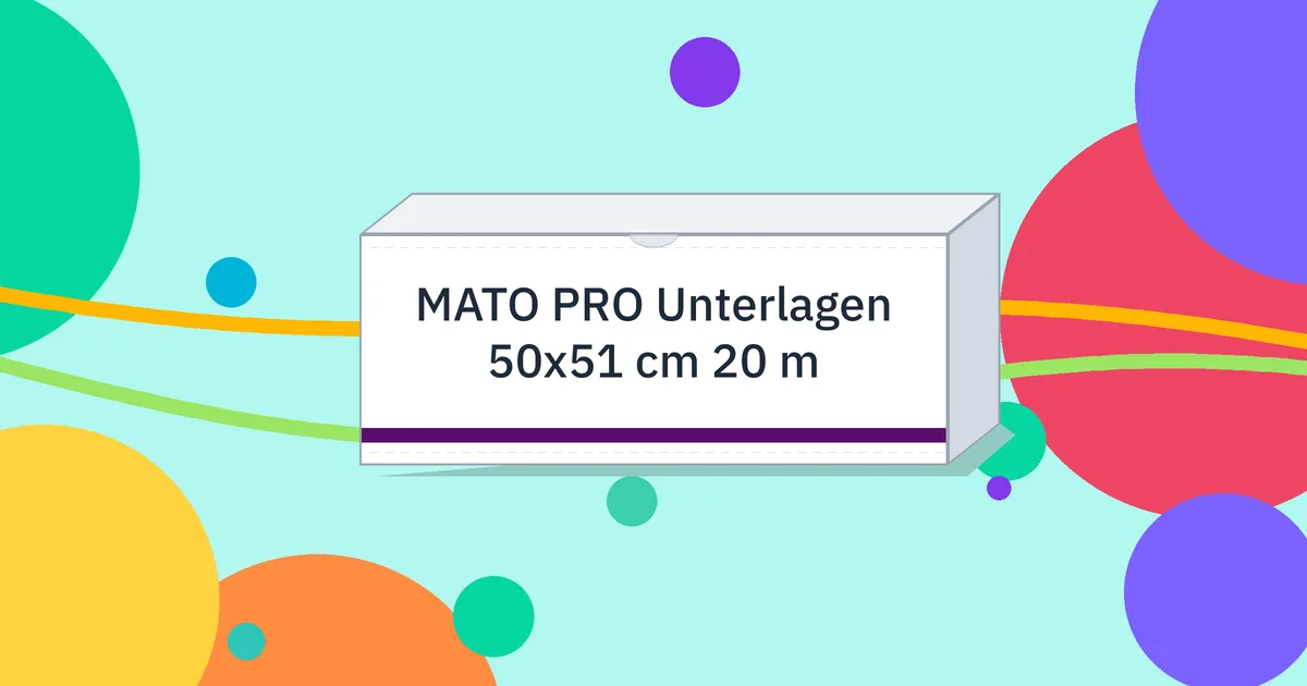 Symbolbild: Packung mit der Aufschrift MATO PRO Unterlagen 50x51 cm 20 m (PZN 06932302) – Verfügbarkeit und Bezug in Apotheken in Frankfurt am Main
