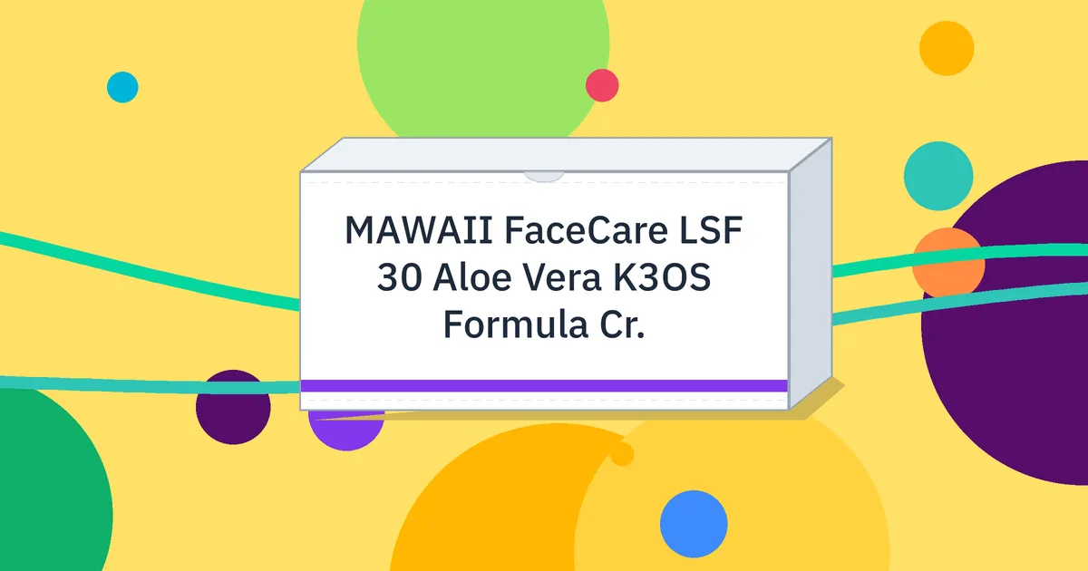 Symbolbild: Packung mit der Aufschrift MAWAII FaceCare LSF 30 Aloe Vera K3OS Formula Cr. (PZN 14317806) – Verfügbarkeit und Bezug in Apotheken in Frankfurt am Main