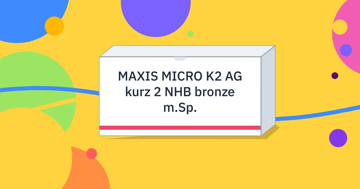 Symbolbild: Packung mit der Aufschrift MAXIS MICRO K2 AG kurz 2 NHB bronze m.Sp. (PZN 17673909) – Verfügbarkeit und Bezug in Apotheken in Frankfurt am Main