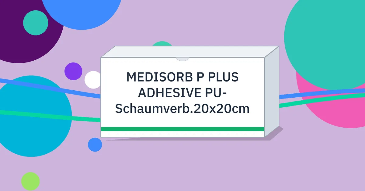 Symbolbild: Packung mit der Aufschrift MEDISORB P PLUS ADHESIVE PU-Schaumverb.20x20cm (PZN 18017610) – Verfügbarkeit und Bezug in Apotheken in Frankfurt am Main