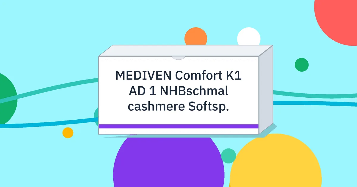 Symbolbild: Packung mit der Aufschrift MEDIVEN Comfort K1 AD 1 NHBschmal cashmere Softsp. (PZN 14659719) – Verfügbarkeit und Bezug in Apotheken in Frankfurt am Main