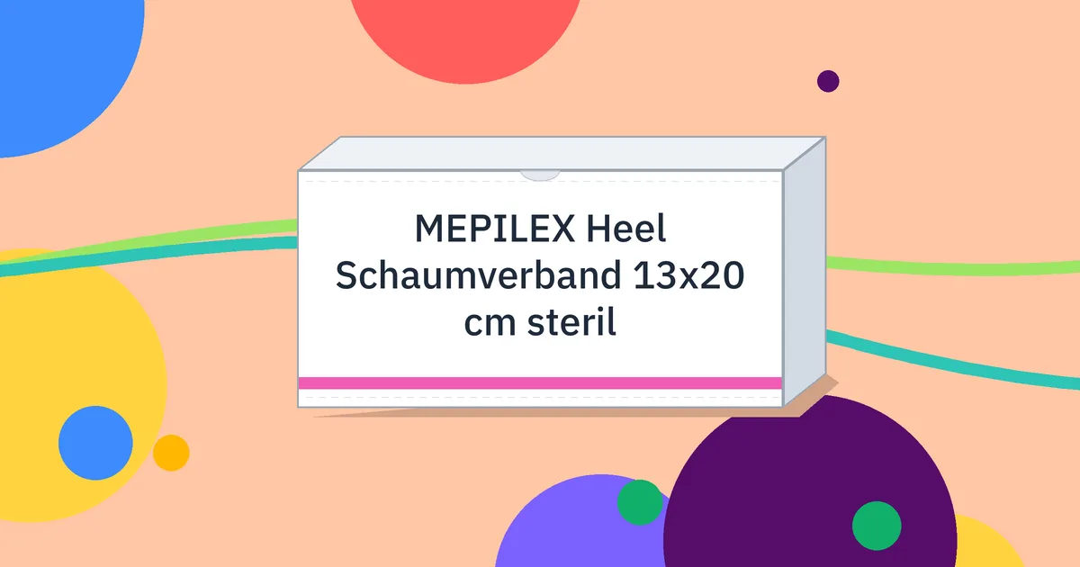 Symbolbild: Packung mit der Aufschrift MEPILEX Heel Schaumverband 13x20 cm steril (PZN 12450814) – Verfügbarkeit und Bezug in Apotheken in Frankfurt am Main