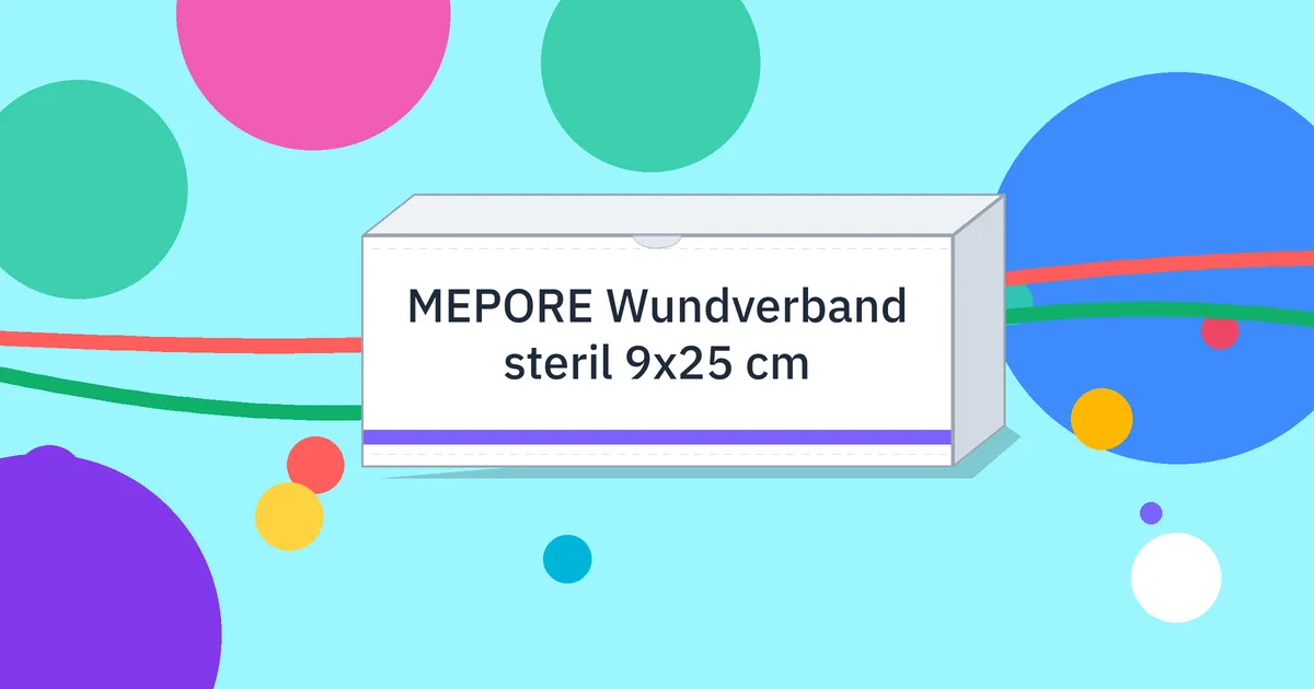 Symbolbild: Packung mit der Aufschrift MEPORE Wundverband steril 9x25 cm (PZN 11003237) – Verfügbarkeit und Bezug in Apotheken in Frankfurt am Main