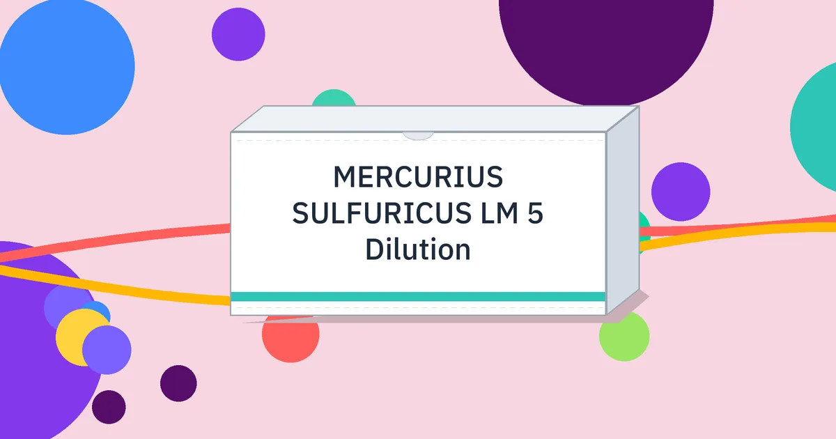 Symbolbild: Packung mit der Aufschrift MERCURIUS SULFURICUS LM 5 Dilution (PZN 12954437) – Verfügbarkeit und Bezug in Apotheken in Frankfurt am Main