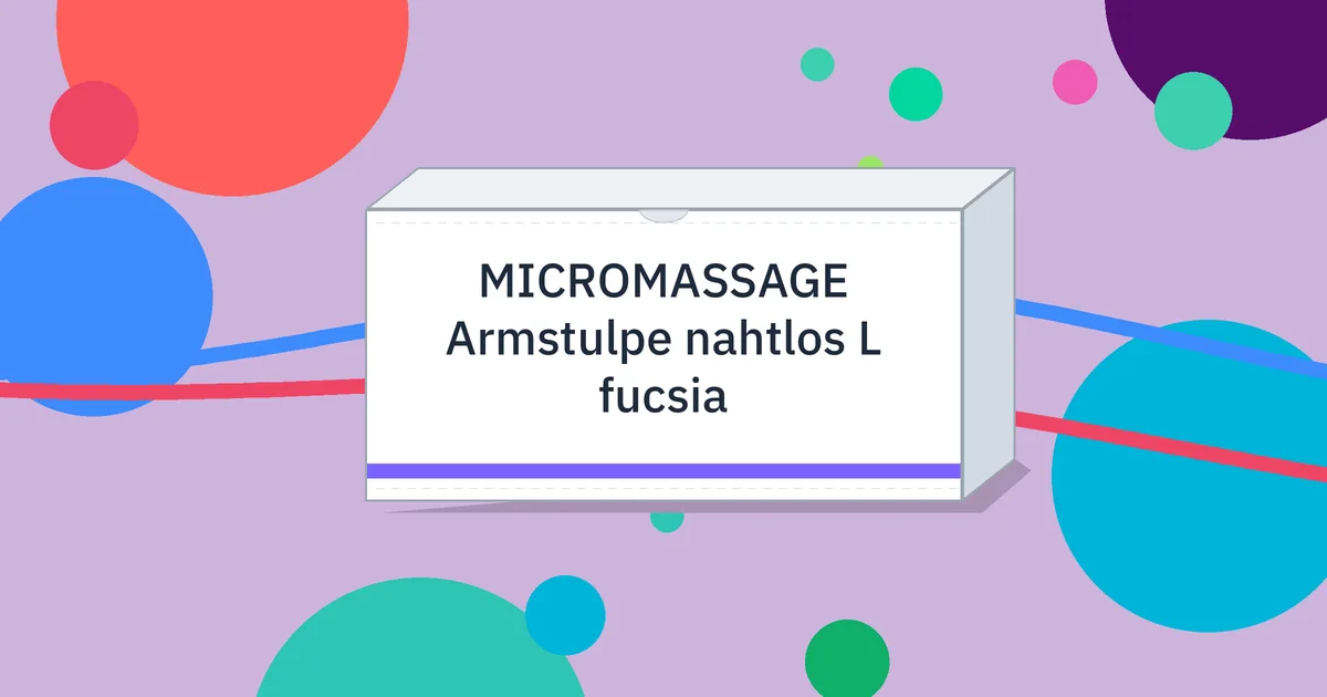 Symbolbild: Packung mit der Aufschrift MICROMASSAGE Armstulpe nahtlos L fucsia (PZN 16193018) – Verfügbarkeit und Bezug in Apotheken in Frankfurt am Main