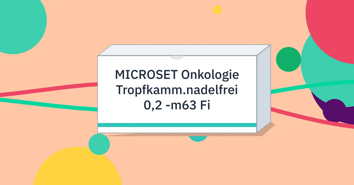 Symbolbild: Packung mit der Aufschrift MICROSET Onkologie Tropfkamm.nadelfrei 0,2 -m63 Fi (PZN 14373526) – Verfügbarkeit und Bezug in Apotheken in Frankfurt am Main
