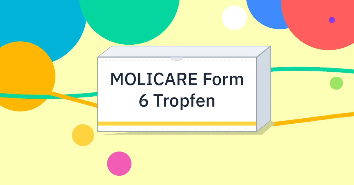 Symbolbild: Packung mit der Aufschrift MOLICARE Form 6 Tropfen (PZN 17633784) – Verfügbarkeit und Bezug in Apotheken in Frankfurt am Main