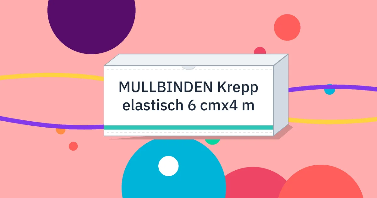 Symbolbild: Packung mit der Aufschrift MULLBINDEN Krepp elastisch 6 cmx4 m (PZN 10352415) – Verfügbarkeit und Bezug in Apotheken in Frankfurt am Main