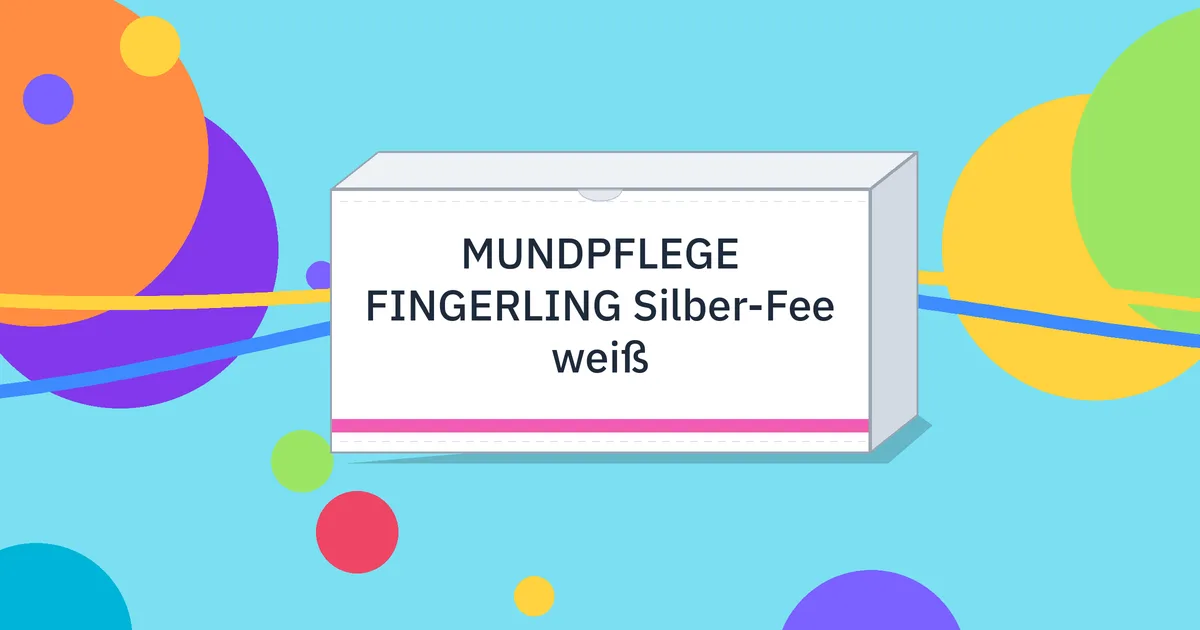 Symbolbild: Packung mit der Aufschrift MUNDPFLEGE FINGERLING Silber-Fee weiß (PZN 13571715) – Verfügbarkeit und Bezug in Apotheken in Frankfurt am Main