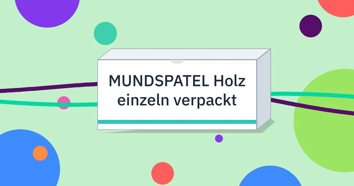 Symbolbild: Packung mit der Aufschrift MUNDSPATEL Holz einzeln verpackt (PZN 07555020) – Verfügbarkeit und Bezug in Apotheken in Frankfurt am Main